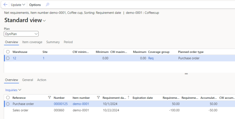 Dynamics 365 MRP Guide: Net requirements