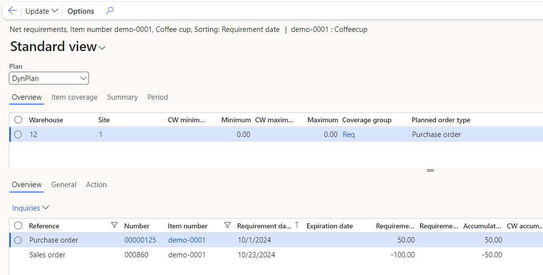 Dynamics 365 MRP Guide: Net requirements