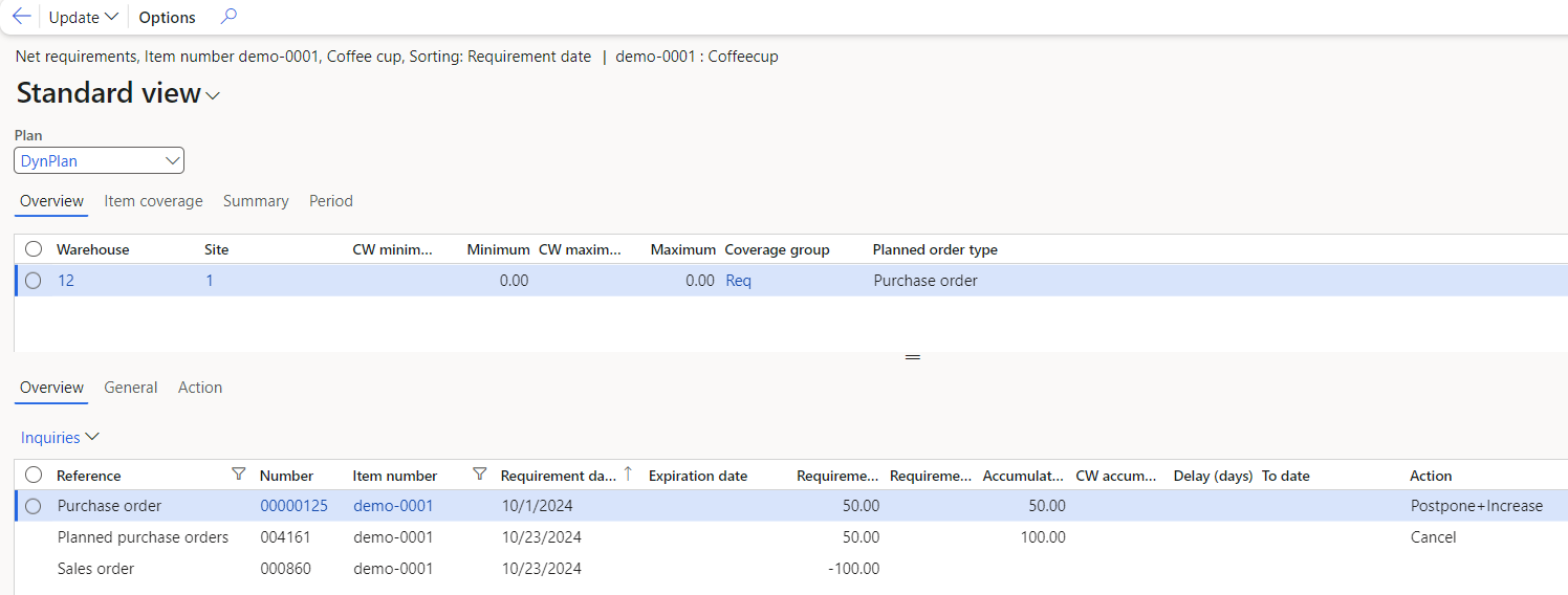 Dynamics 365 MRP Guide: Net requirements
